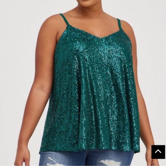 torrid | Tops | Torrid Sequin Green Cami Tank | Poshmark